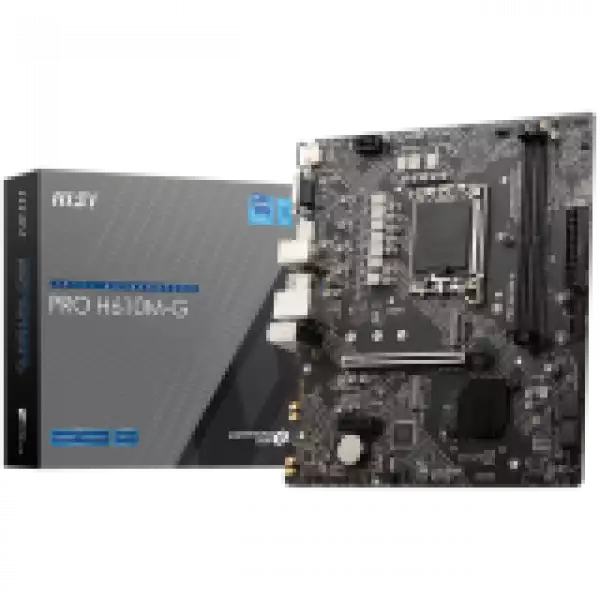 MSI PRO H610M-G, mATX, LGA1700, Dual Channel DDR5 5600+MHz, 1x PCIe x1 ...