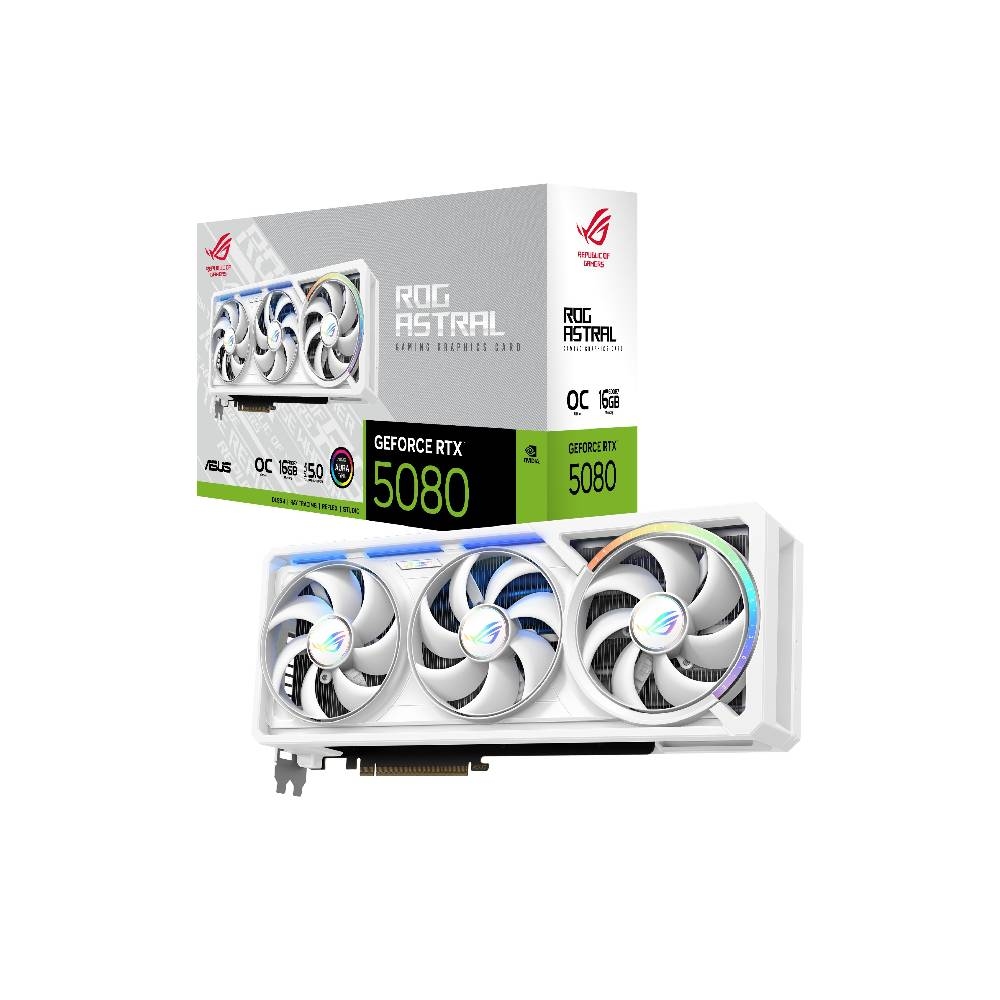 Asus ROG Astral GeForce RTX 5080 16GB GDDR7 OC White 90YV0LV4-M0NA00|Fly.bg