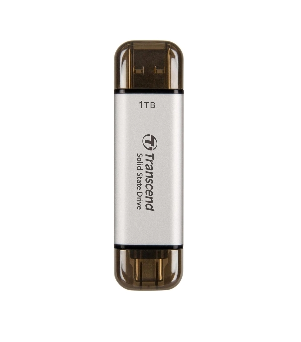 Transcend 1TB, External SSD, ESD310S, USB 10Gbps, Type C/A, Silver TS1 ...