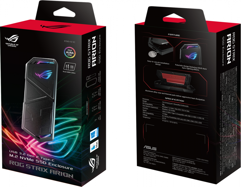 ASUS ROG STRIX ARION, чекмедже за SSD ASUS-SSD-CAGE-ROG-ARION|Fly.bg